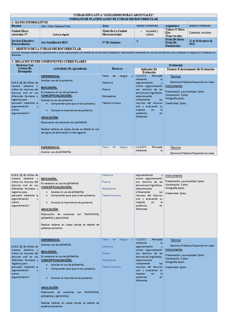 Primero Planificacion Lenguaje Semana 4 | Descargar gratis PDF ... Primero Planificacion Lenguaje Semana 4 | Descargar gratis PDF ...