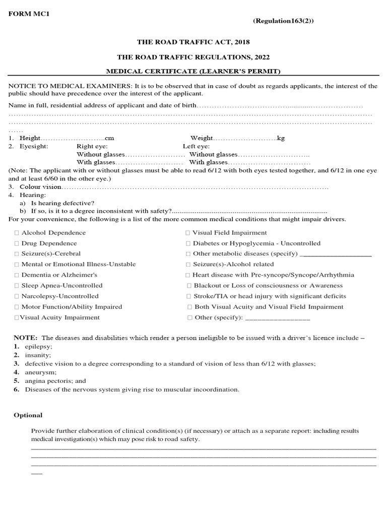 Form Mc1 Medical | PDF | Dementia | Neurological Disorders