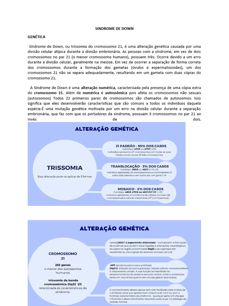 Trissomia Do 21 | PDF | Síndrome de Down | Gravidez