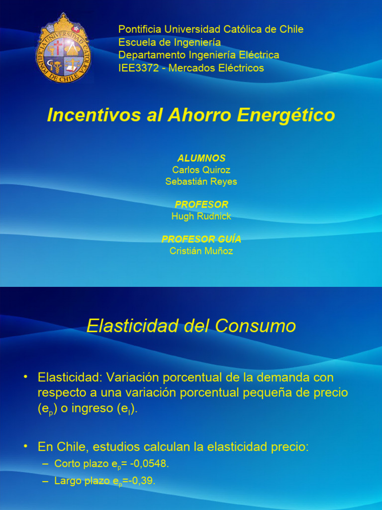 Presentación Incentivos Al Ahorro Energético | PDF | Elasticidad ...