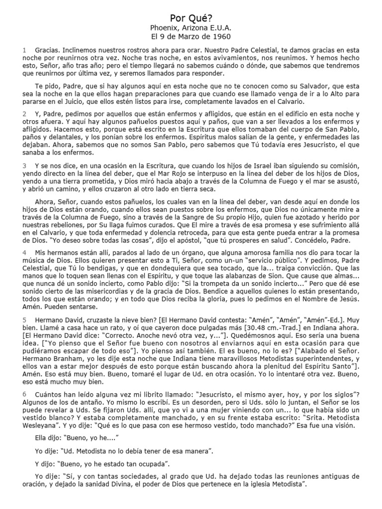 60-0309 Por Qué (PREGUNTA) | PDF | Pecado | La resurrección de Jesús