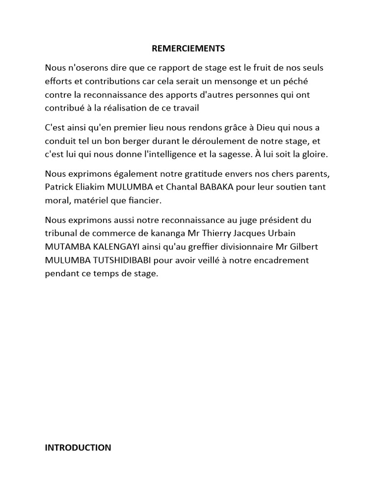 Rapport de Stage Tricom | PDF | Greffier | Systèmes judiciaires