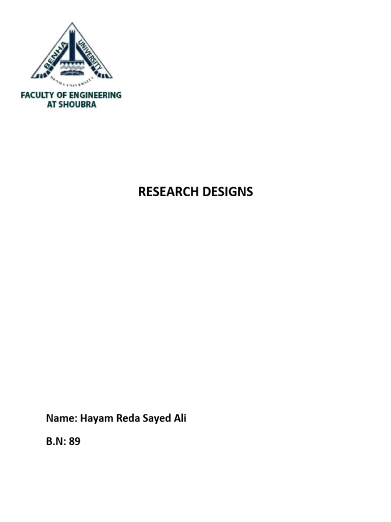 RESEARCH DESIGNS | PDF | Survey Methodology | Experiment