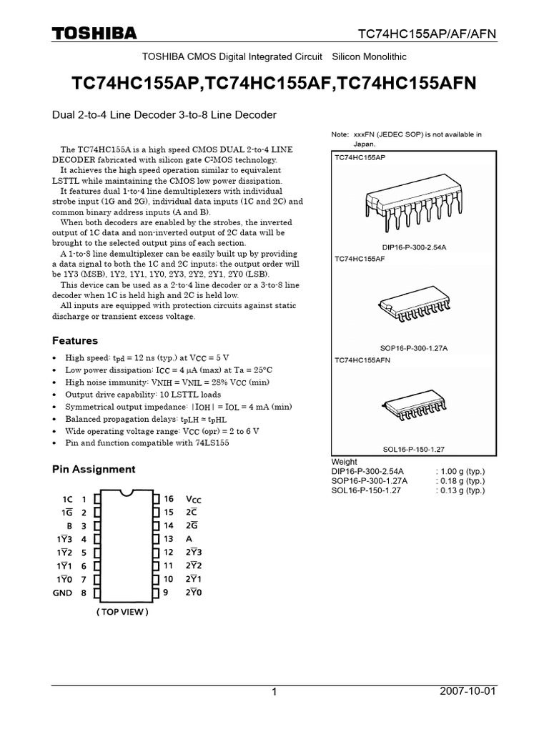 74HC155 | PDF | Cmos | Reliability Engineering