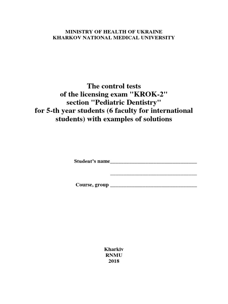 Pediatric Base Krok 2 Dentistry Questions | PDF | Tooth Enamel | Human ...