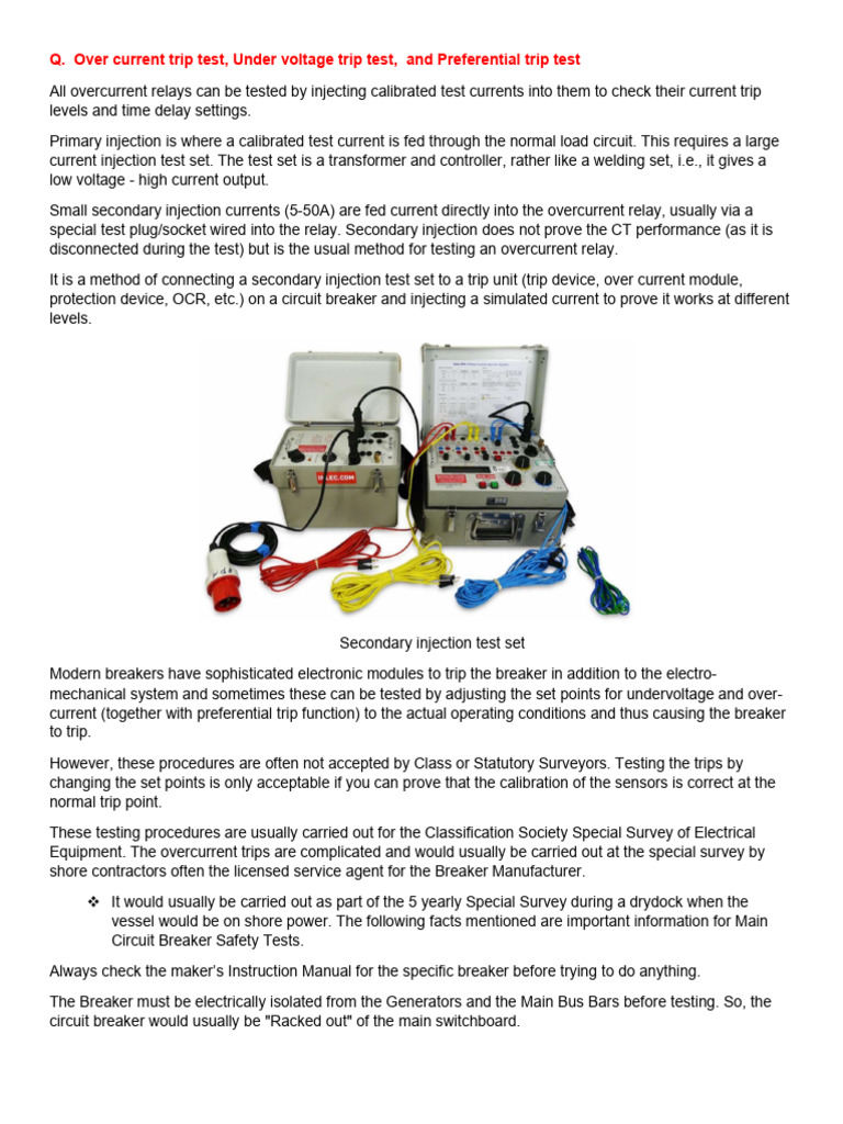 Testing Preferential Trip in Generators | PDF | Relay | Electric Generator