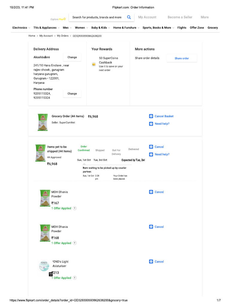 Monthly Grocery. | PDF