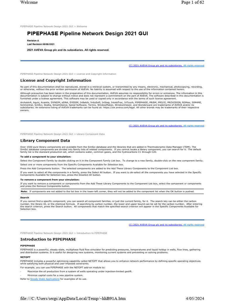 Manual Pipephase | PDF | Mathematical Optimization | Fluid Dynamics