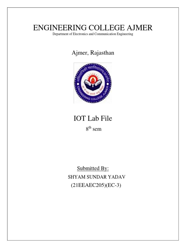 SHYAM IOT LAB FILE - Merged | PDF | Port (Computer Networking) | Network Socket