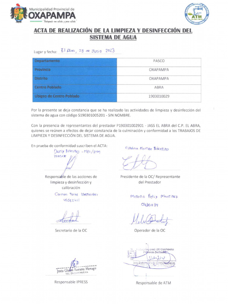 Limpieza y Desinfección El Abra | PDF