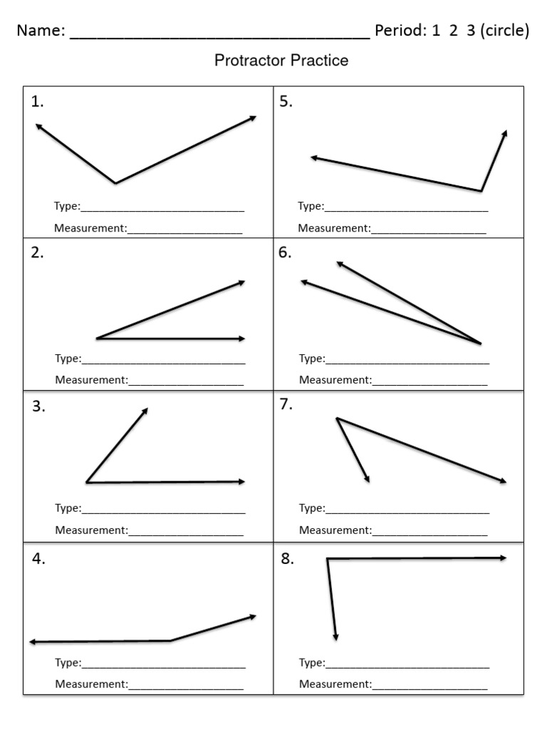 Name: - Period: 1 2 3 (Circle) | PDF | Elementary Geometry | Angle