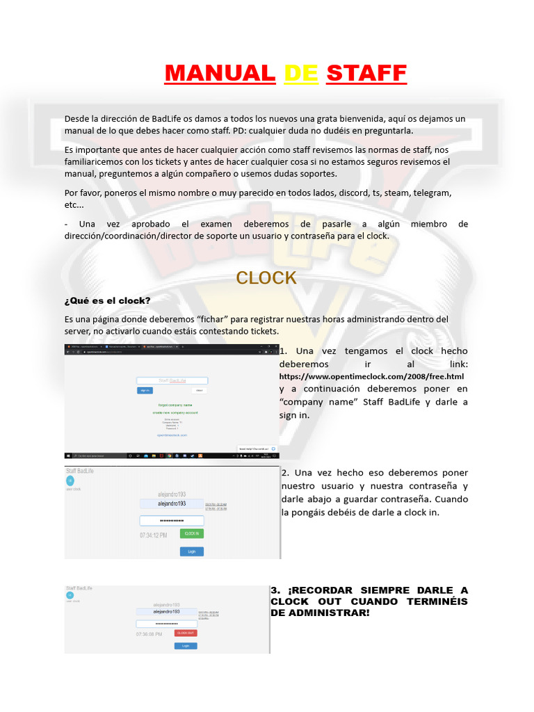 Manual de Staff para BadLife | PDF | Aparatos de información | Software