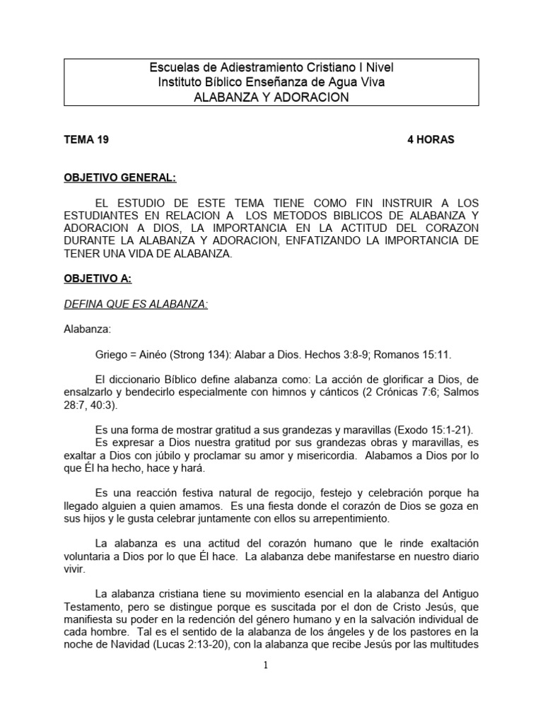 Alabanza y Adoración en la Biblia | PDF | Salmos | Musica cristiana