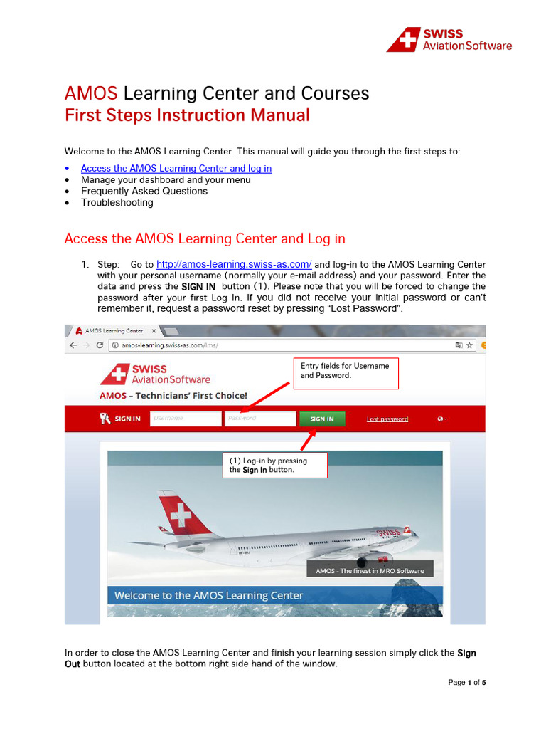AMOS Learning Center Instruction Manual | PDF | World Wide Web | Internet & Web