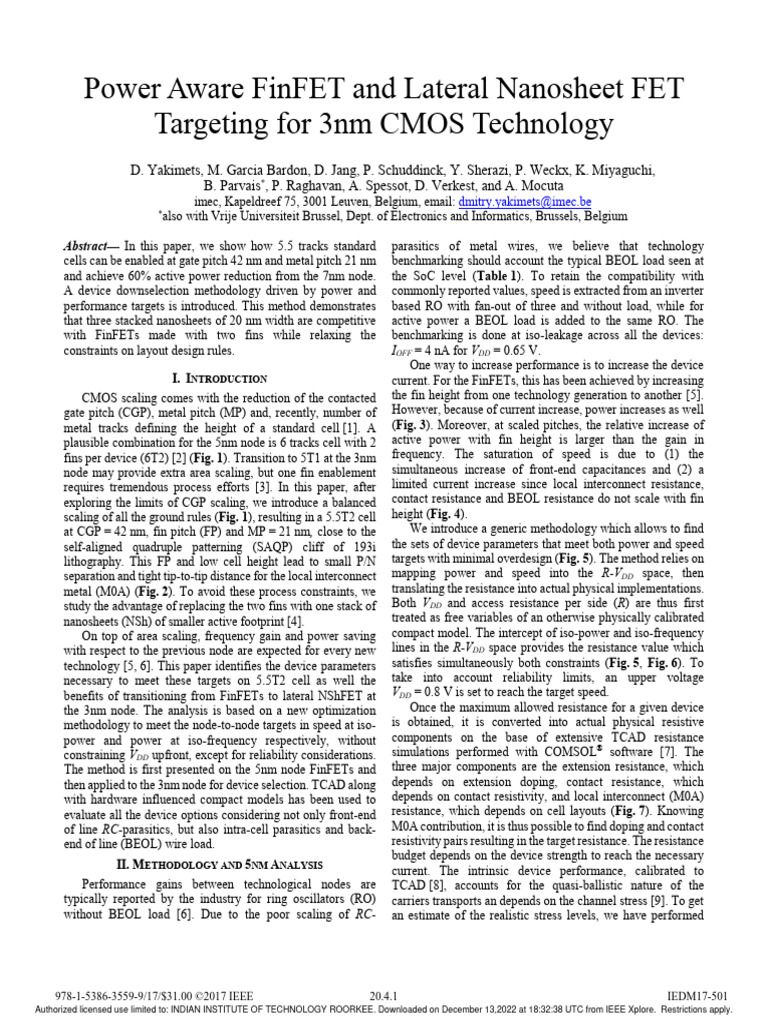 Power Aware Finfet And Lateral Nanosheet Fet Targeting For 3nm Cmos