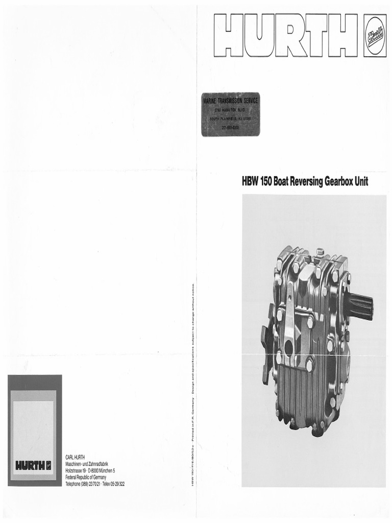 Hurth Gear Box | PDF