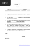 Income Affidavit Format | PDF