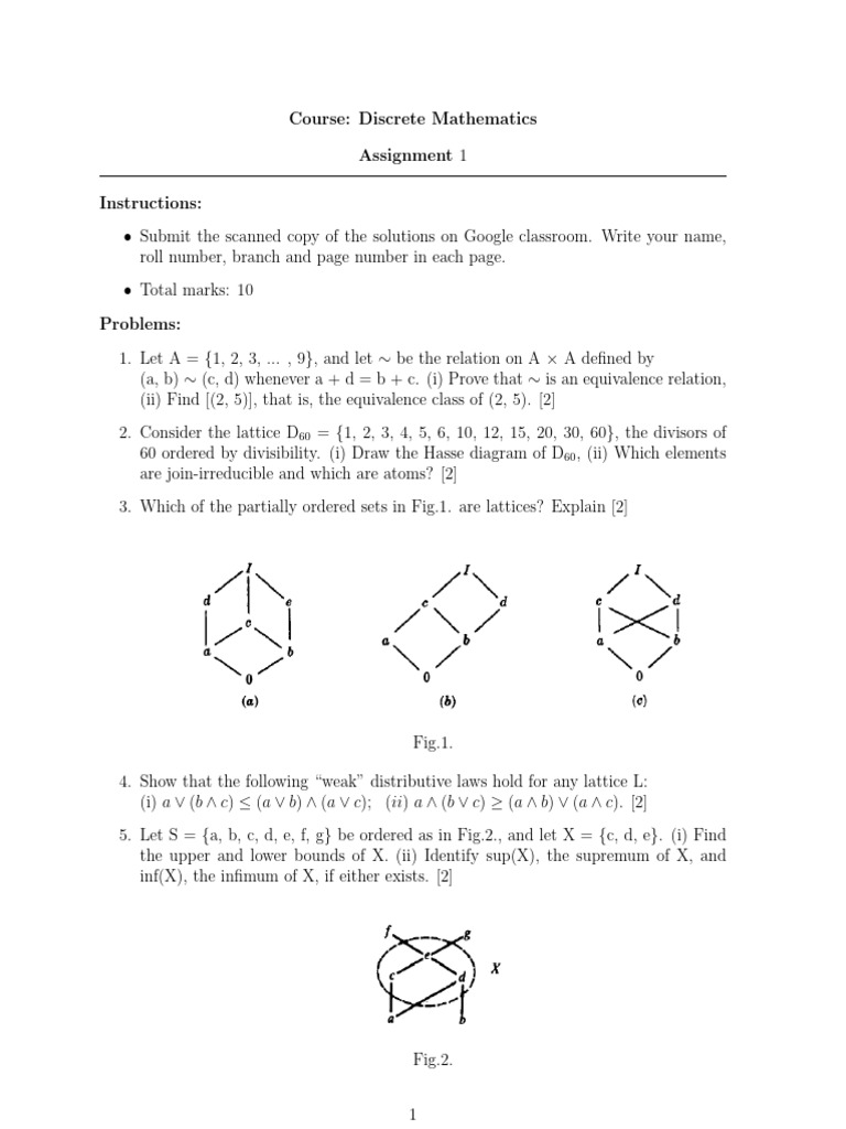 Discrete Math Assignment 1 | PDF