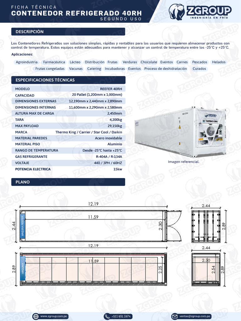 FT Contenedor Refrigerado 40RH Segundo Uso | PDF
