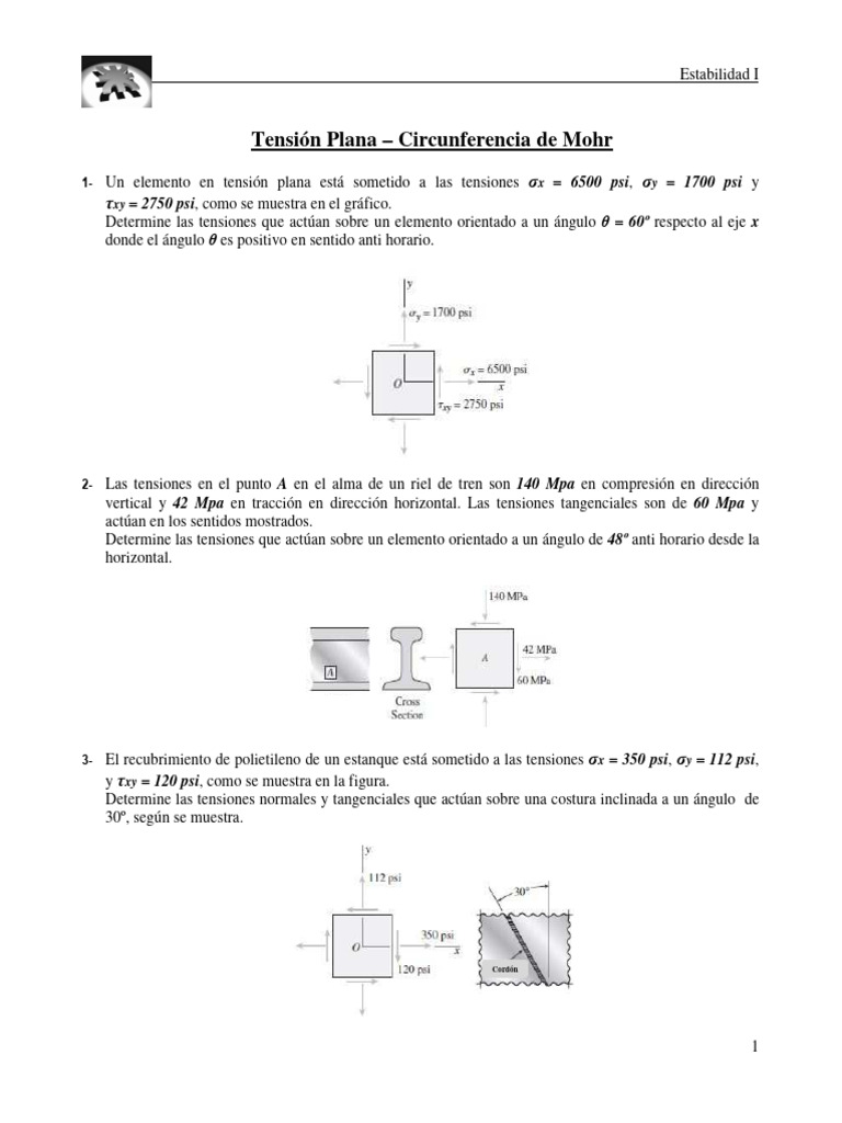 TP #Iii - Estado Plano de Tensiones | PDF | Estrés (Mecánica) | Física Aplicada e Interdisciplinaria