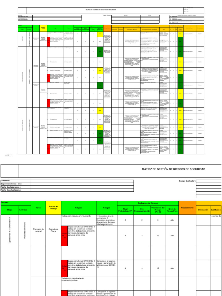 Formato N 02 - Matriz Gestión de Riesgos Seguridad - v06..-2 | PDF