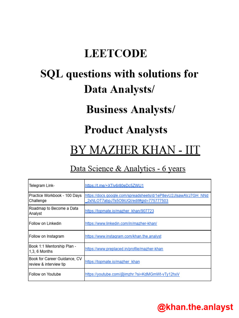 Analyst Practice Ques | PDF | Table (Database) | Data Management Software