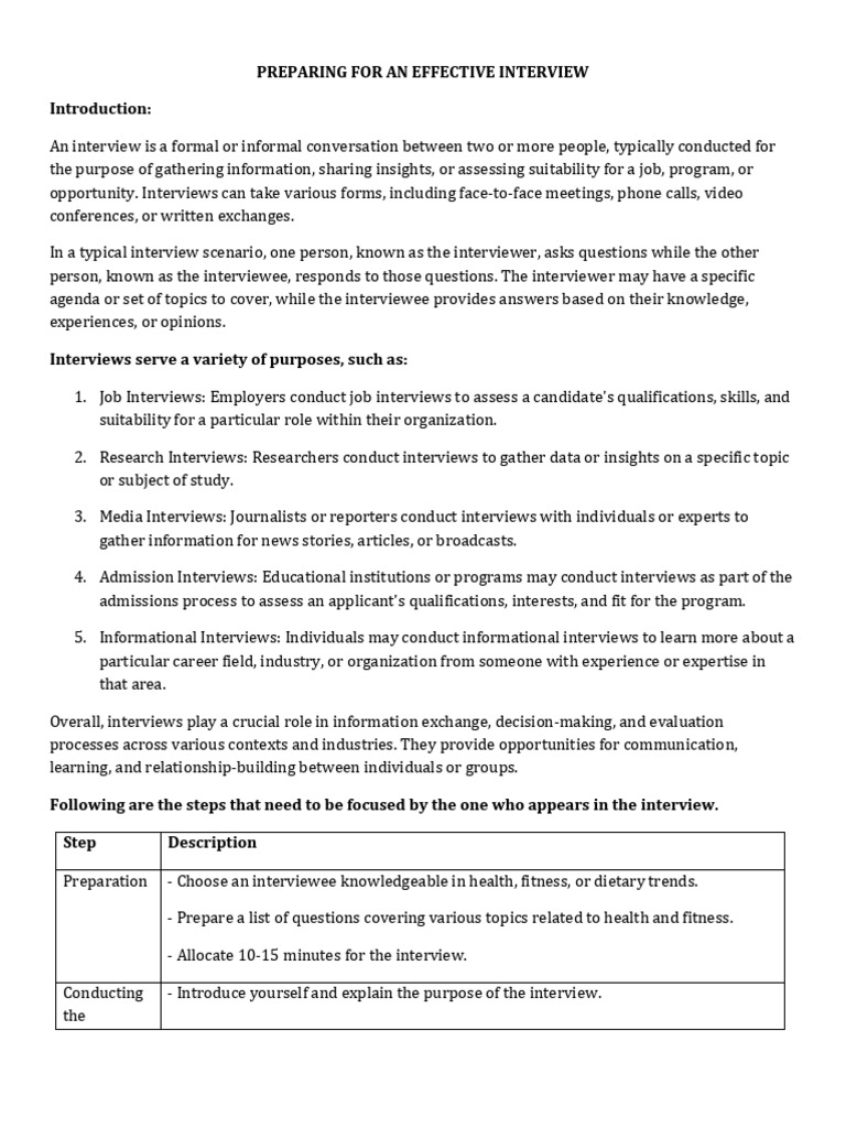 Effective Interview Preparation Guide | PDF | Interview | Job Interview