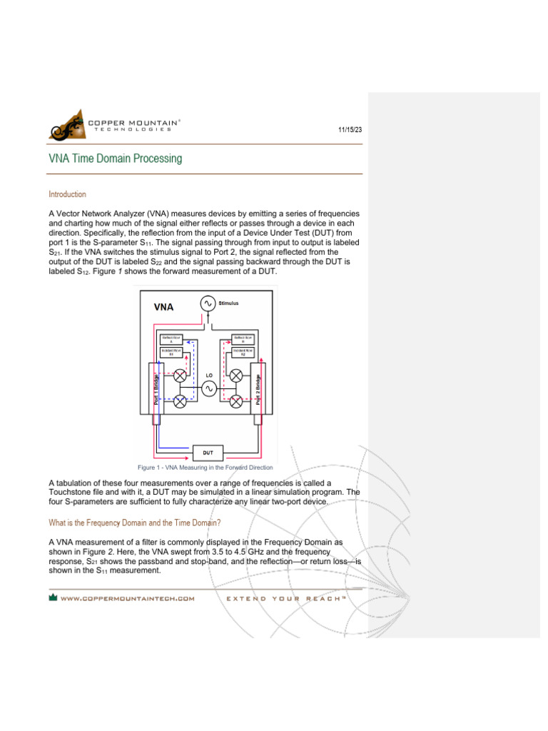 Vna Processing | PDF | Discrete Fourier Transform | Transmission Line