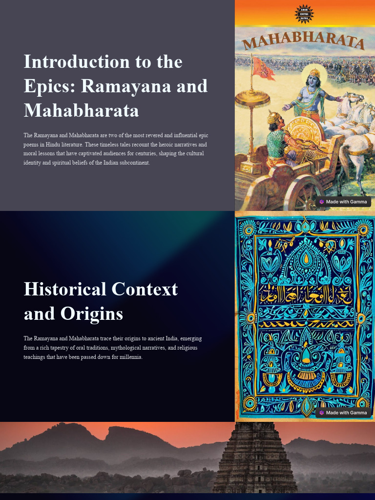 Introduction To The Epics Ramayana and Mahabharata | PDF | Ramayana | Epic Poetry