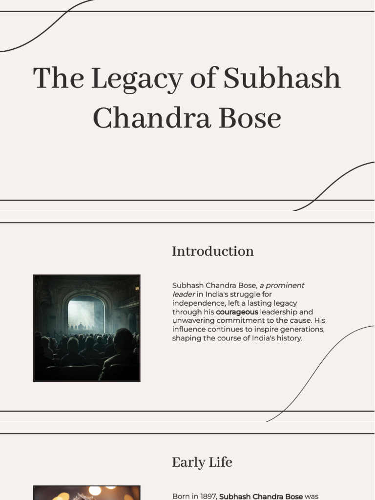 Slidesgo The Legacy of Subhash Chandra Bose 20240501165330Rw2z | PDF | Politics