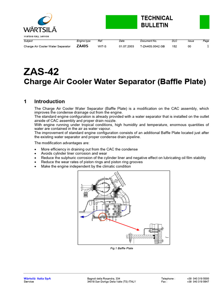 Charge Air Cooler Water Separator (Baffle Plate) | PDF | Engines | Piston
