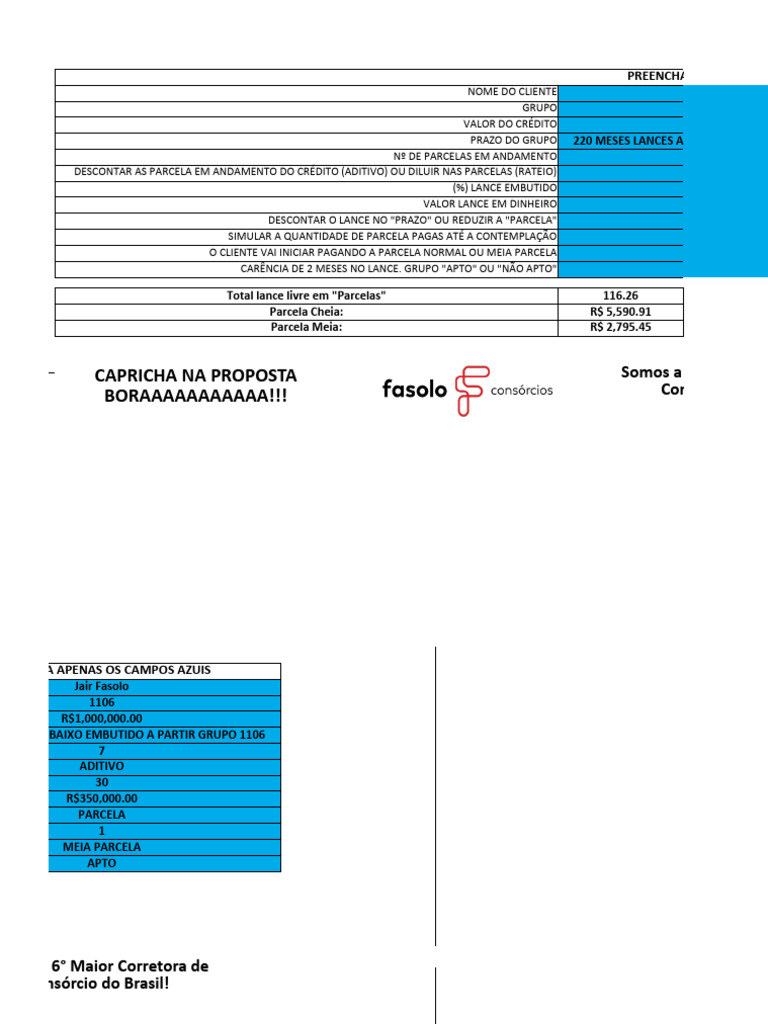 Proposta Direcionada - Fasolo Consórcios | PDF | Consórcio