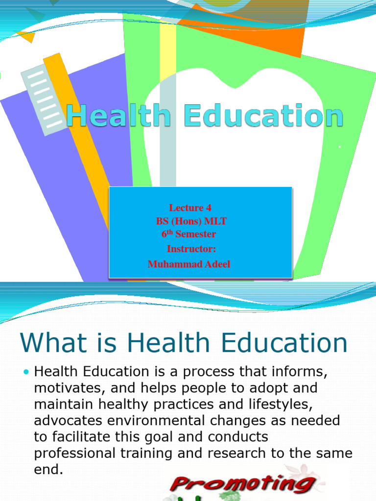 Lecture 4 Health Education | PDF | Health Education | Attitude (Psychology)