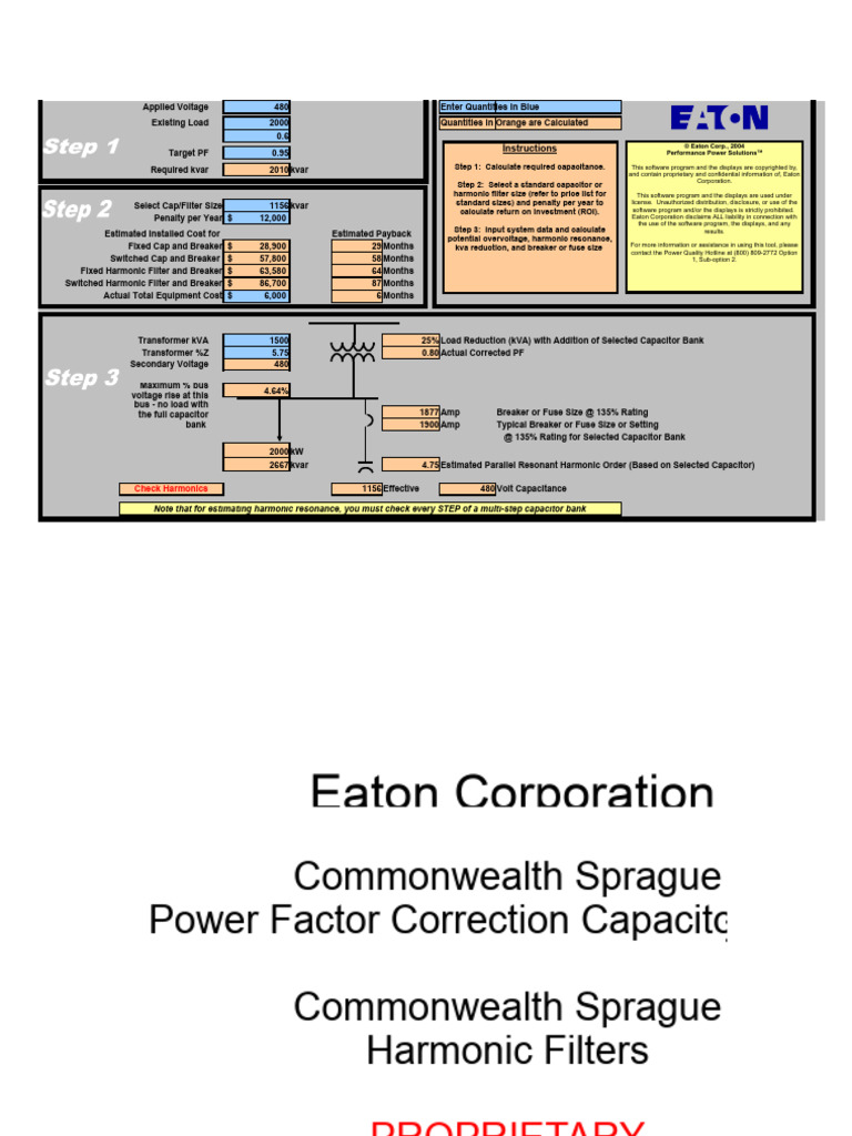 eaton-pfc-calculator | PDF | Capacitor | Alternating Current