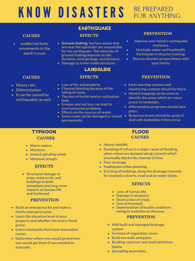 Disaster Preparedness: Earthquake, Flood, Typhoon | PDF | Flood ...
