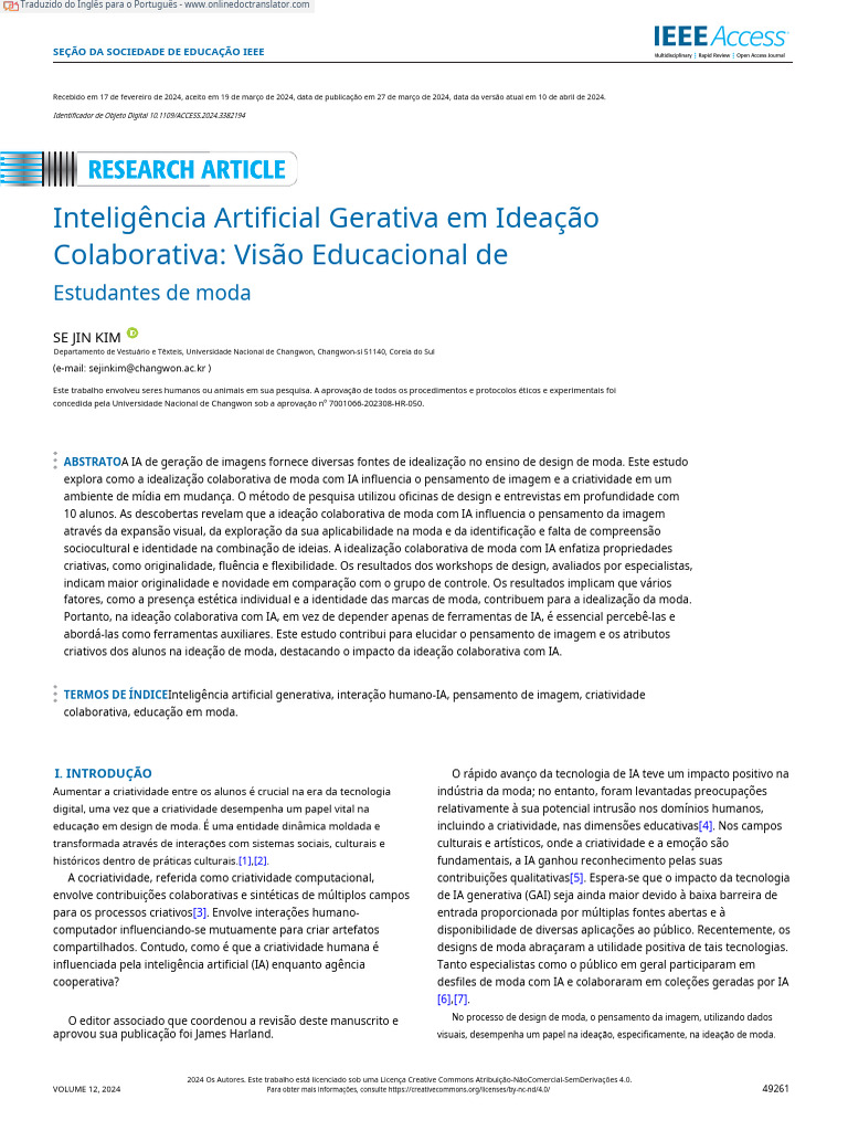 Generative Artificial Intelligence in Collaborative Ideation Educational Insight From Fashion ...