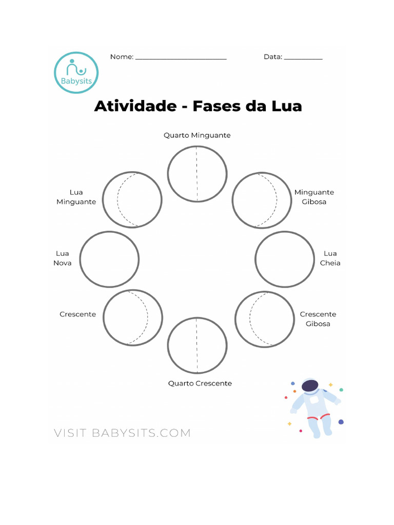 Atividade Fases Da Lua | PDF
