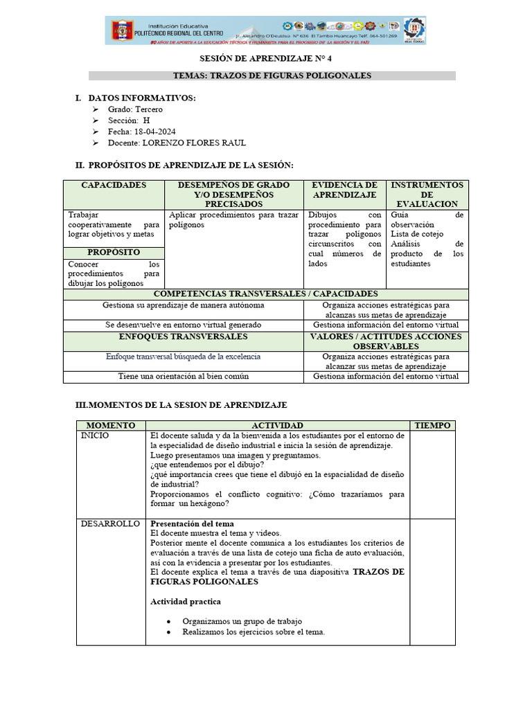 N 4 Trazoz de Figuras Poligonas | PDF | Triángulo | Geometría euclidiana
