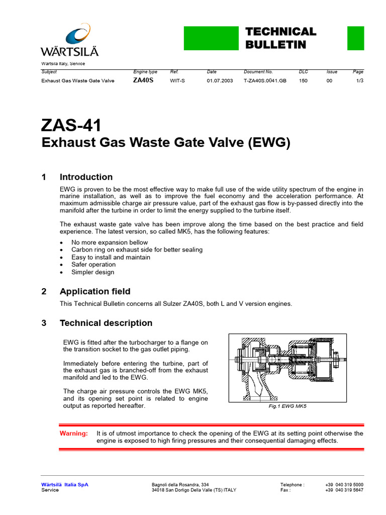 Exhaust Gas Waste Gate Valve (EWG) | PDF | Engines | Turbocharger