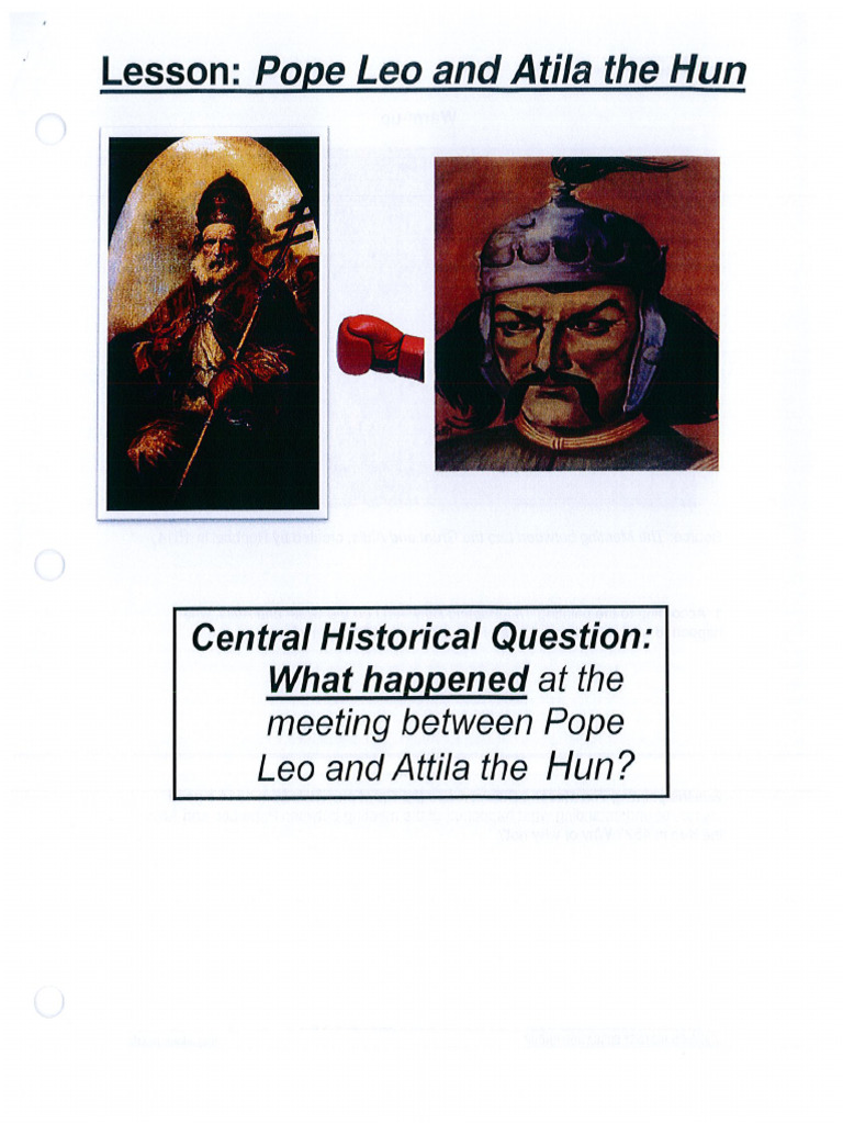 Pope Leo and Attila Sourcing Lesson | PDF