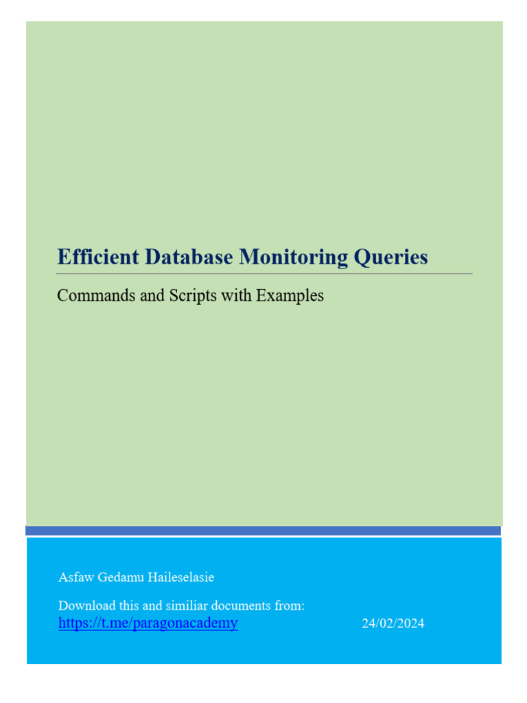 Oracle Database Monitoring Guide | PDF | Databases | Sql