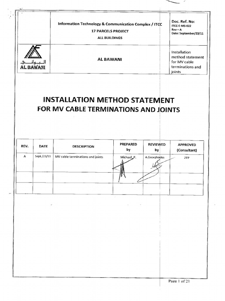 ITCC-E-MS-022 Rev-A - Installation of MV Cable Terminations and | PDF