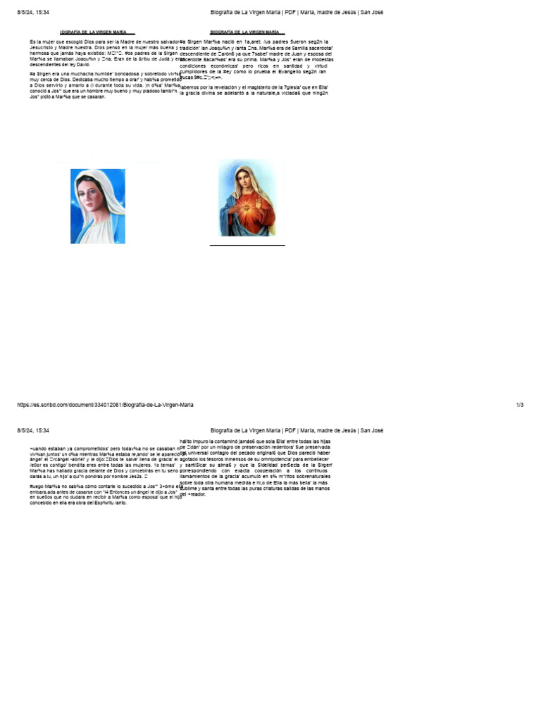 Biografía de la Virgen María | PDF | María, madre de Jesús | Teología