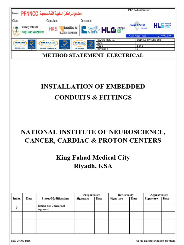 MS-ELECTRICAL-EMBEDDED CONDUIT and FITTINGS Final | PDF | Pipe (Fluid ...