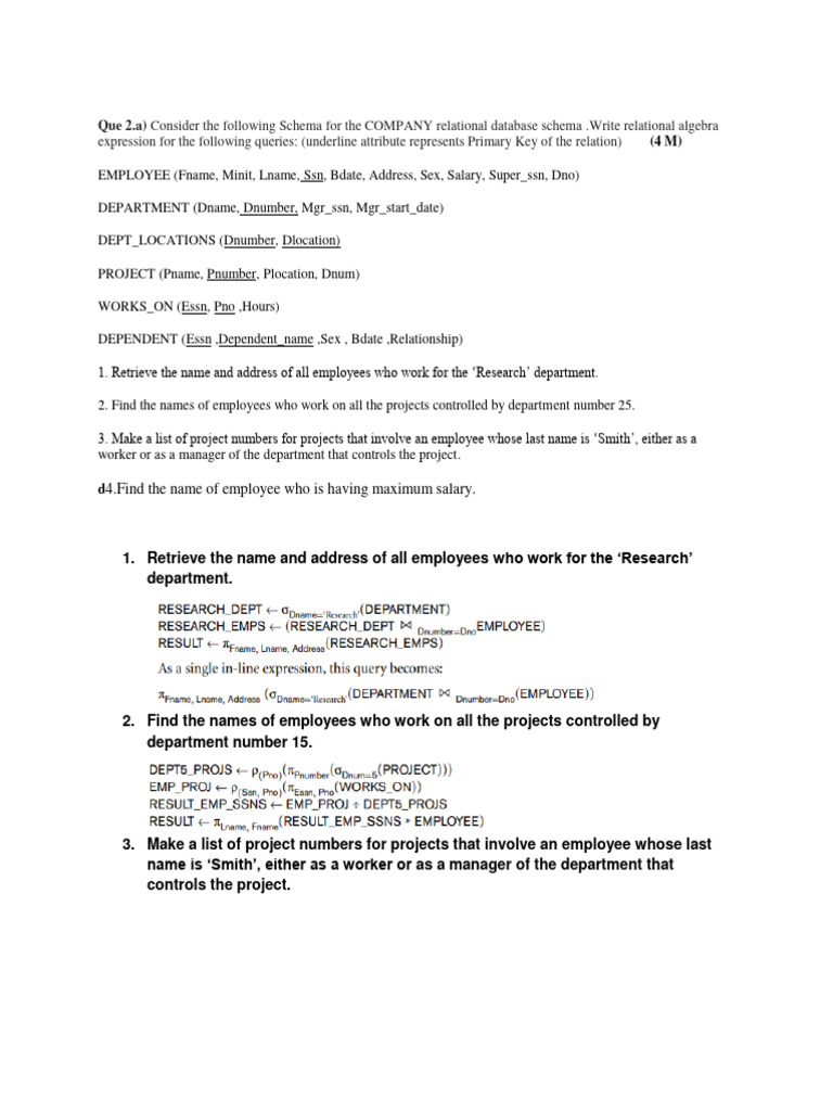 Query Sol Sessional 1 | PDF | Relational Model | Computing