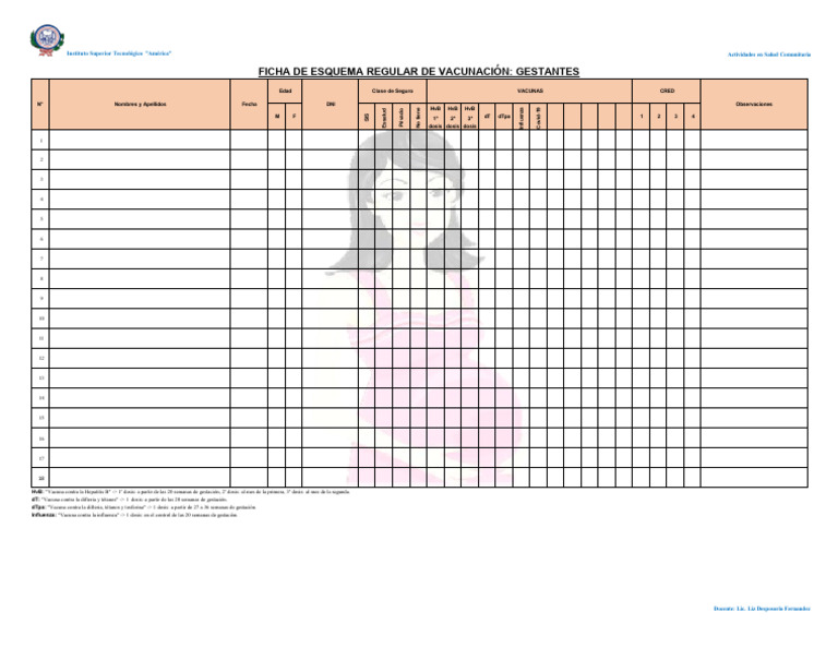Ficha Gestantes Ok | PDF | Ciencias de la Salud | Especialidades Medicas
