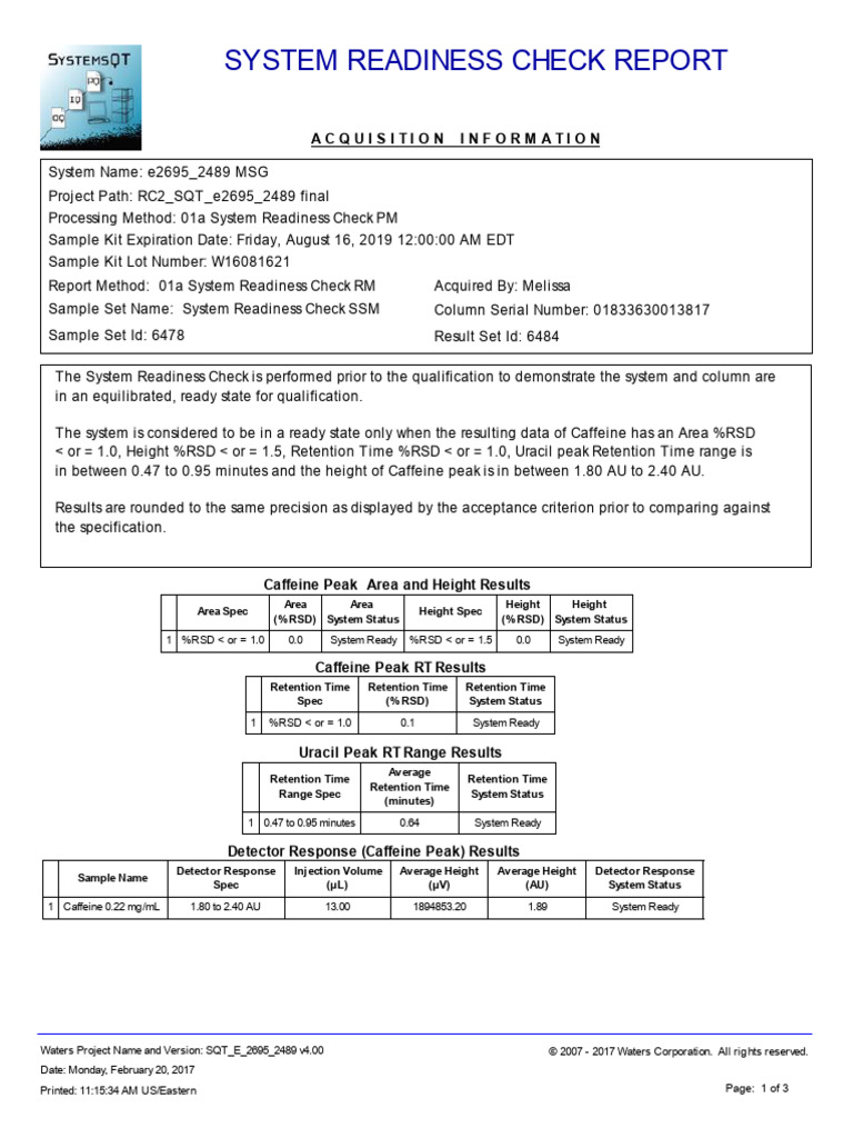 System Readiness Check | PDF