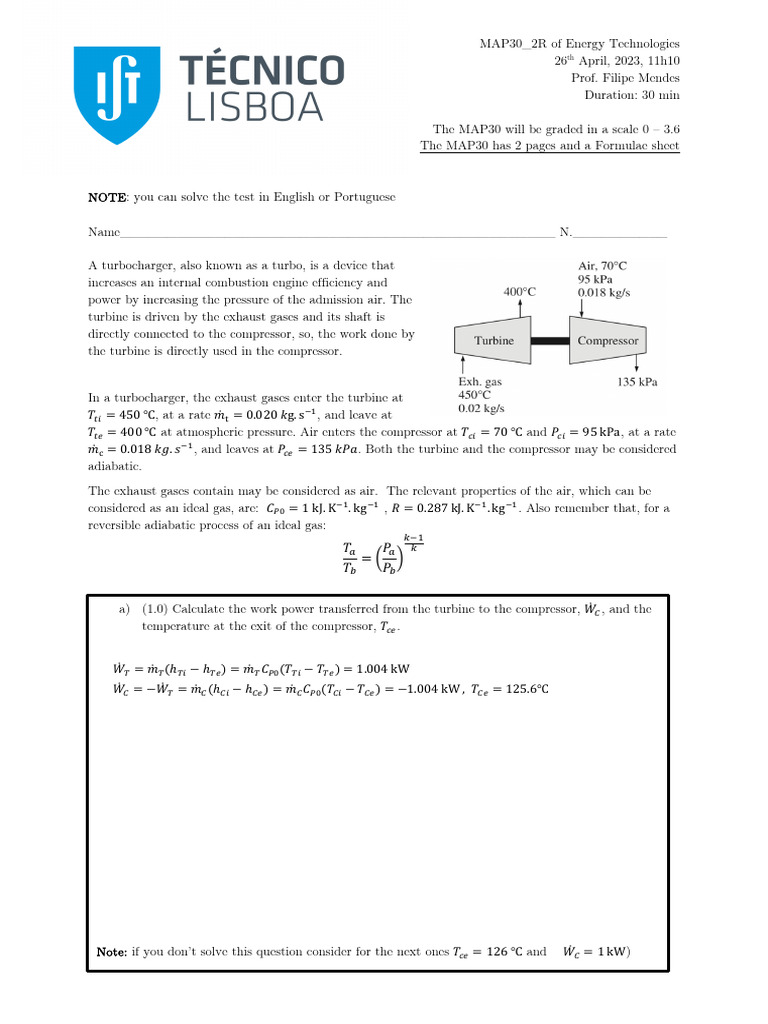 2023.MAP30_2R_solution | PDF | Turbocharger | Internal Combustion Engine