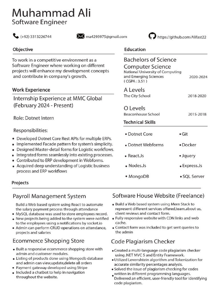 Muhammad Ali Software Engineer-7 | PDF