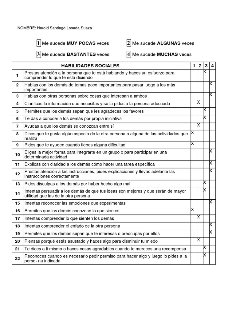 Evaluación de Habilidades Sociales | PDF